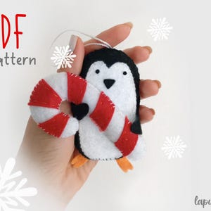Cute CHRISTMAS Penguin PDF Pattern. Sewing Step by Step Tutorial. Felt ...
