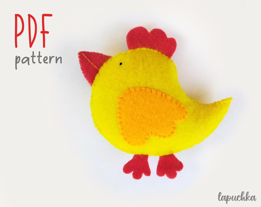 Little Chicken PDF Pattern. Sewing Step by Step Tutorial. Felt Toy ...