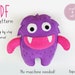 Cute Purple Monster PDF Pattern. Sewing Step by Step Tutorial. Felt Toy ...