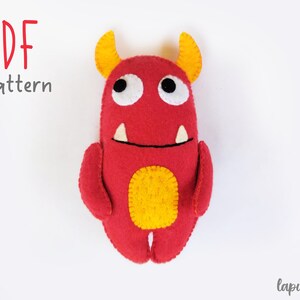 3 Cute Monsters PDF Pattern. Sewing Step by Step Tutorial. Felt Toy ...