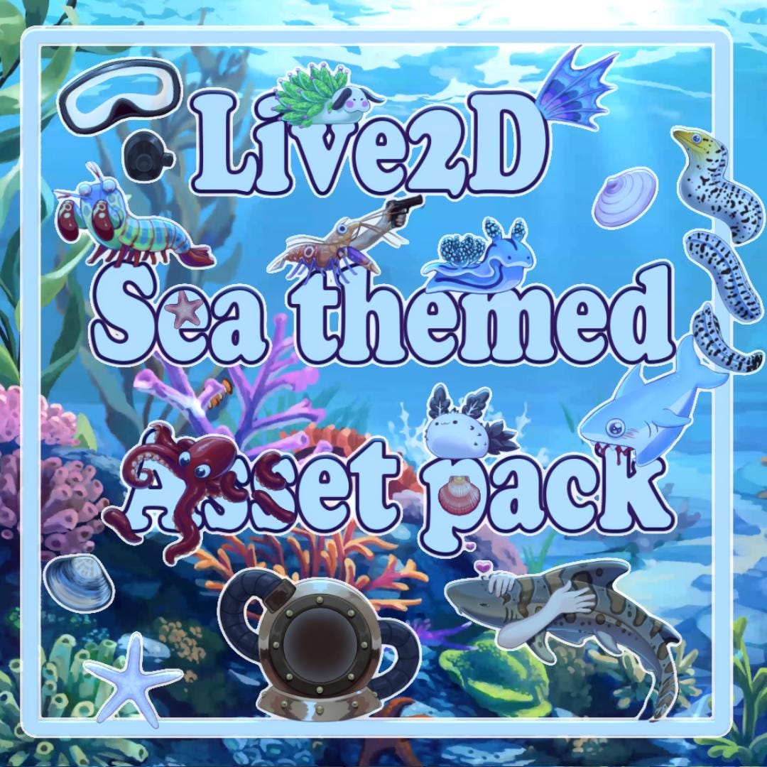 Live2d Sea Themed Asset Pack - Animated Background + 25 Live2d Items - Etsy