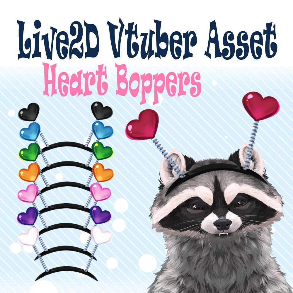 Heart Bopper Headband Vtuber Assets Pack - Live2d Items - Etsy