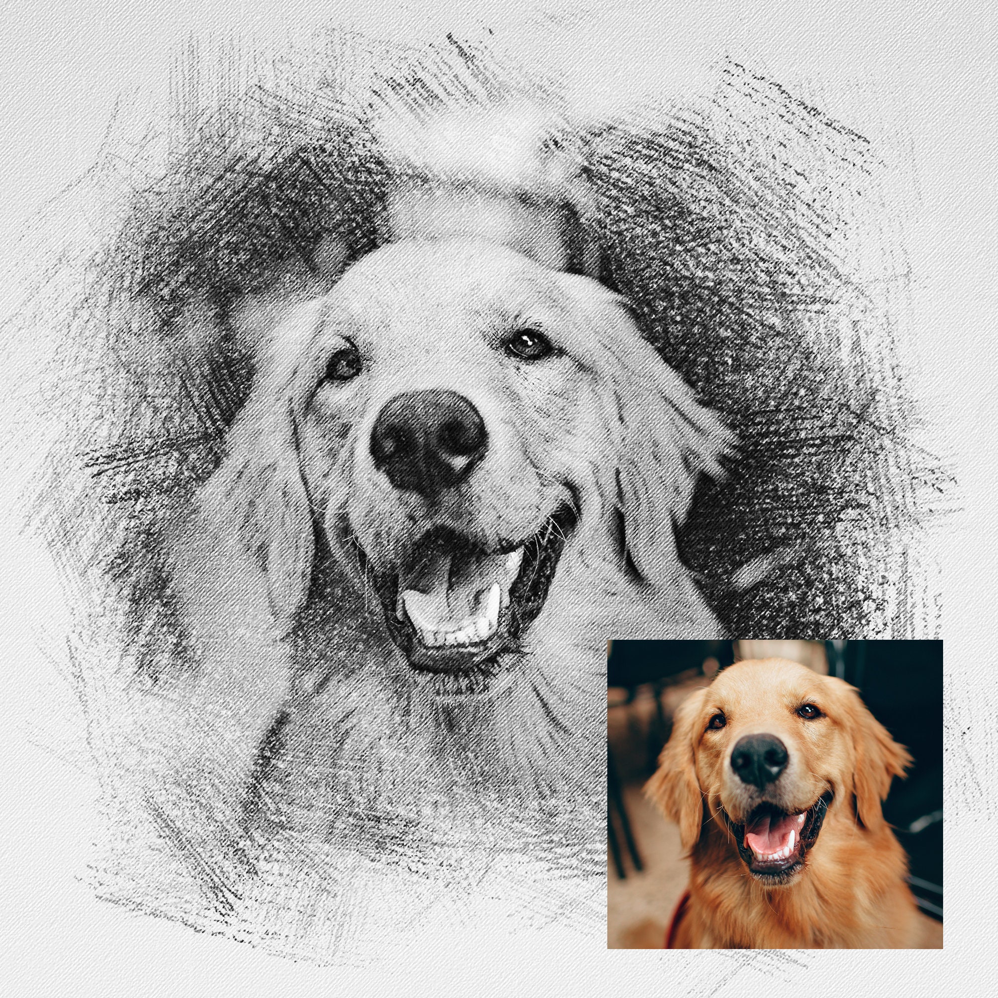 4 X Custom Pencil Sketch From Photo, Pack of 4 , Perfect Gift for ...
