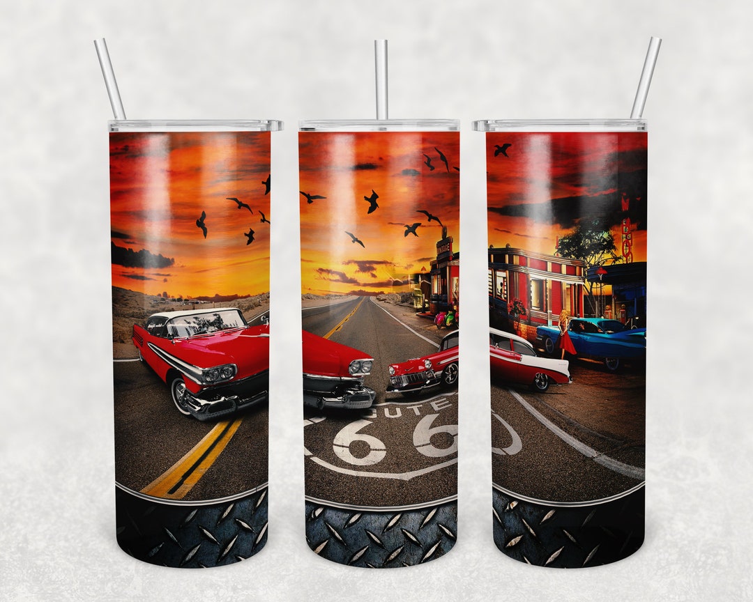 Classic Car Tumbler Wrap PNG, Vintage Car Tumbler Sublimation Design ...