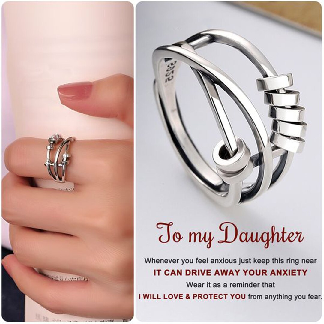 Anxiety Fidget Rings, Stress Worry Ring, Adjustable Fidget Ring for Men ...