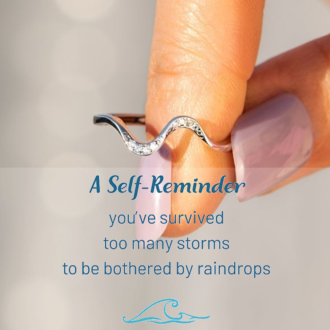 A Self-reminder Minimalist Wave Ring Youve Survived Too Many Storms to ...