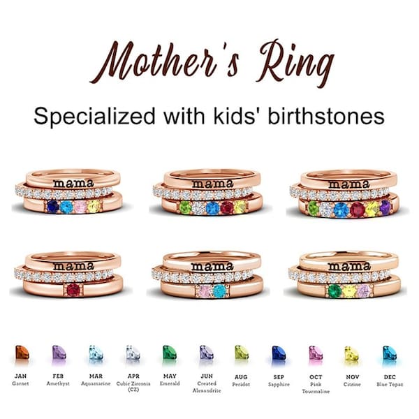 Mothers Rings Birthstones - Etsy