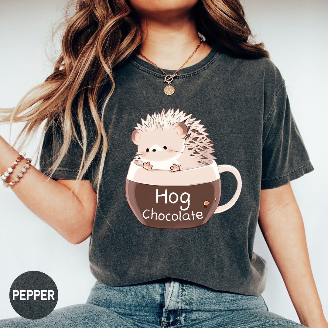 Comfort Color Hedgehog Chocolate Fall Shirt, Hedgehog Cute Shirt ...