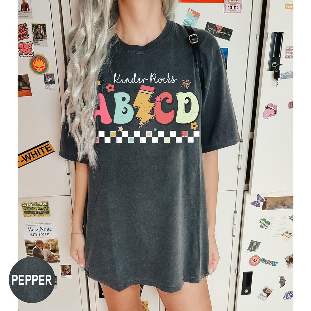 Abcd Teachers Comfort Colors Shirt, Kindergarten Teacher Abcd Rock ...