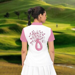 Hope Love Pink Breast Cancer Awareness Women Polo Shirt, Awareness ...