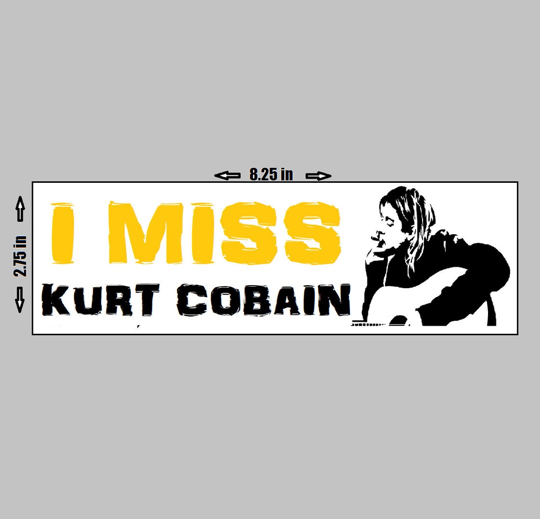 VINYL STICKER I Miss Kurt Cobain Nirvana Face Image Silhouette Smoking ...