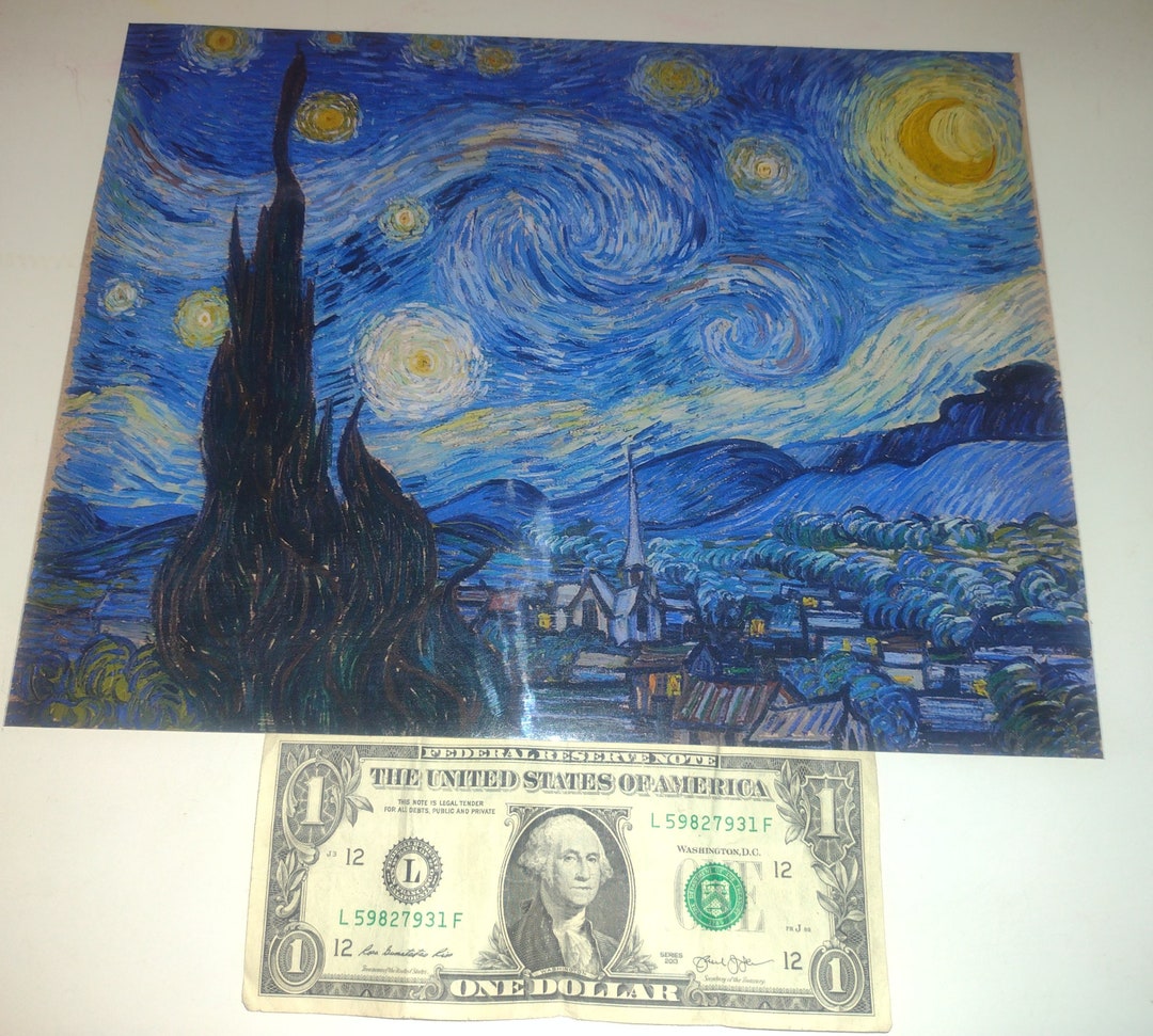 STARRY NIGHT Large Vinyl STICKER Vincent Van Gogh Actual - Etsy
