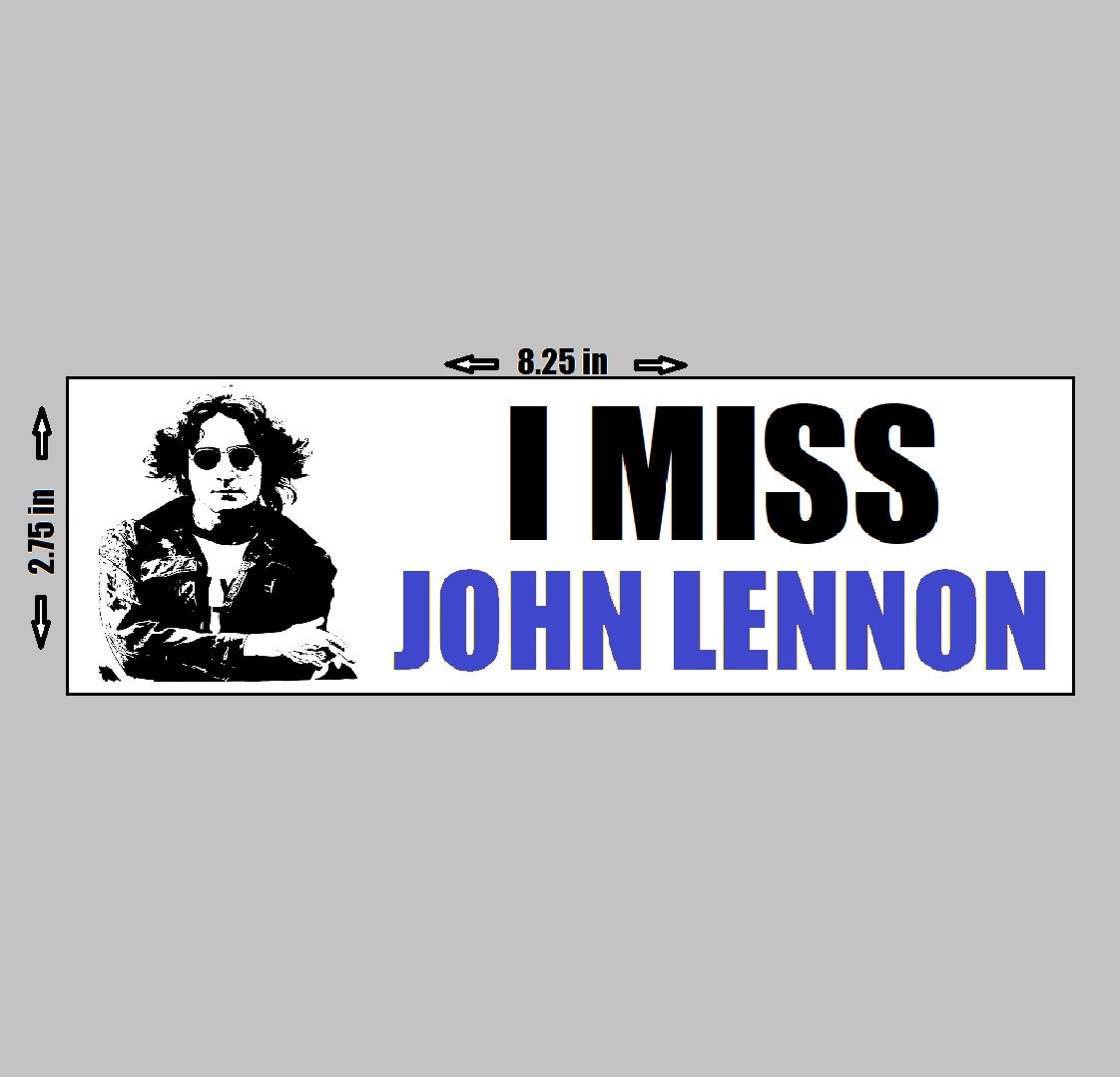 Vinyl Sticker I Miss John Lennon the Beatles Face Image Silhouette ...