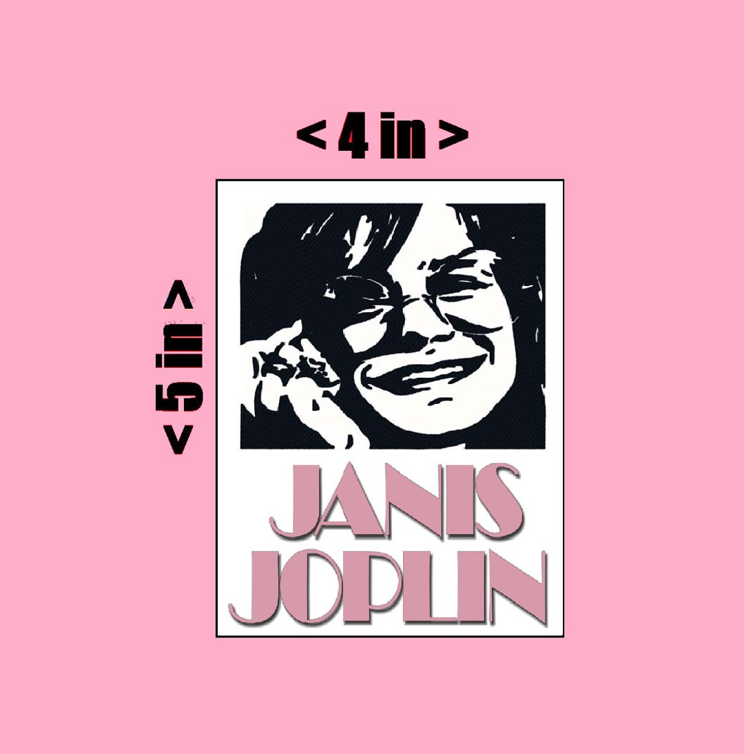 JANIS JOPLIN Vinyl Sticker Face Logo Image Silhouette Black and White ...
