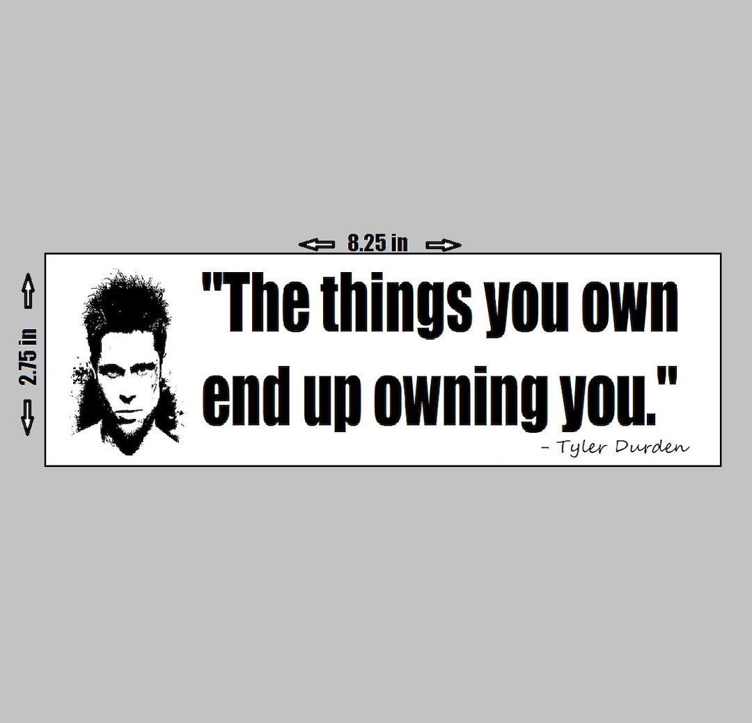 FIGHT CLUB Vinyl Sticker Tyler Durden Movie Quotes Only After Disaster ...