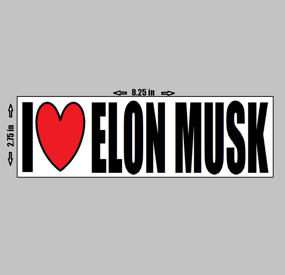 BUMPER STICKER I Love Elon Musk Space X Tesla Electric - Etsy