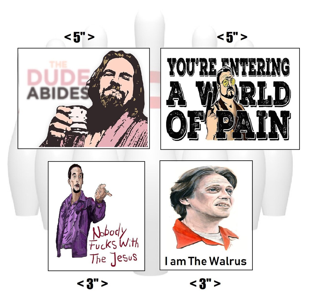 The Big Lebowski Vinyl Sticker 4 Pack the Dude Walter Donnie Jesus ...