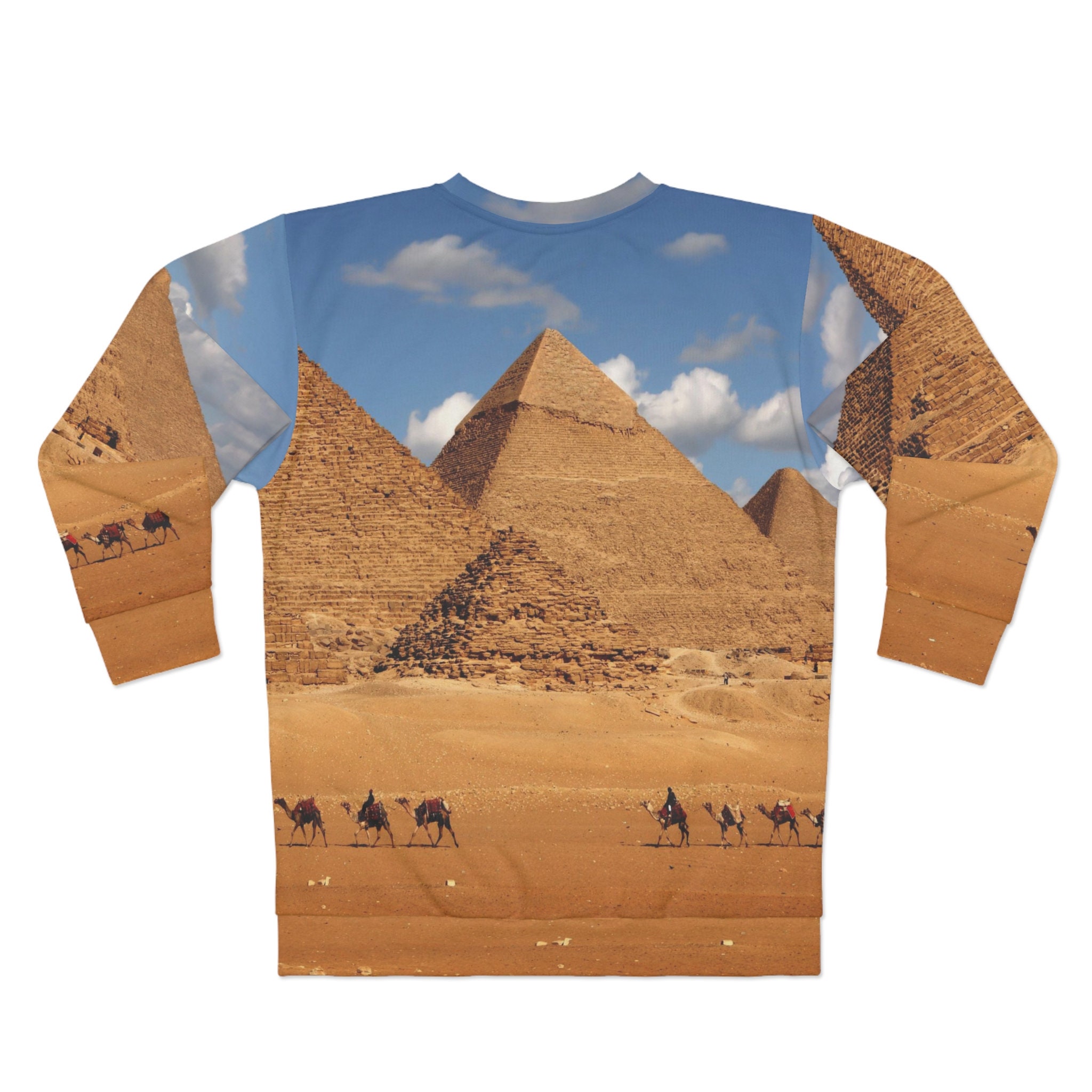The Great Pyramids Egyptian Unisex Sweater Sweatshirt Giza Khufu Camels ...
