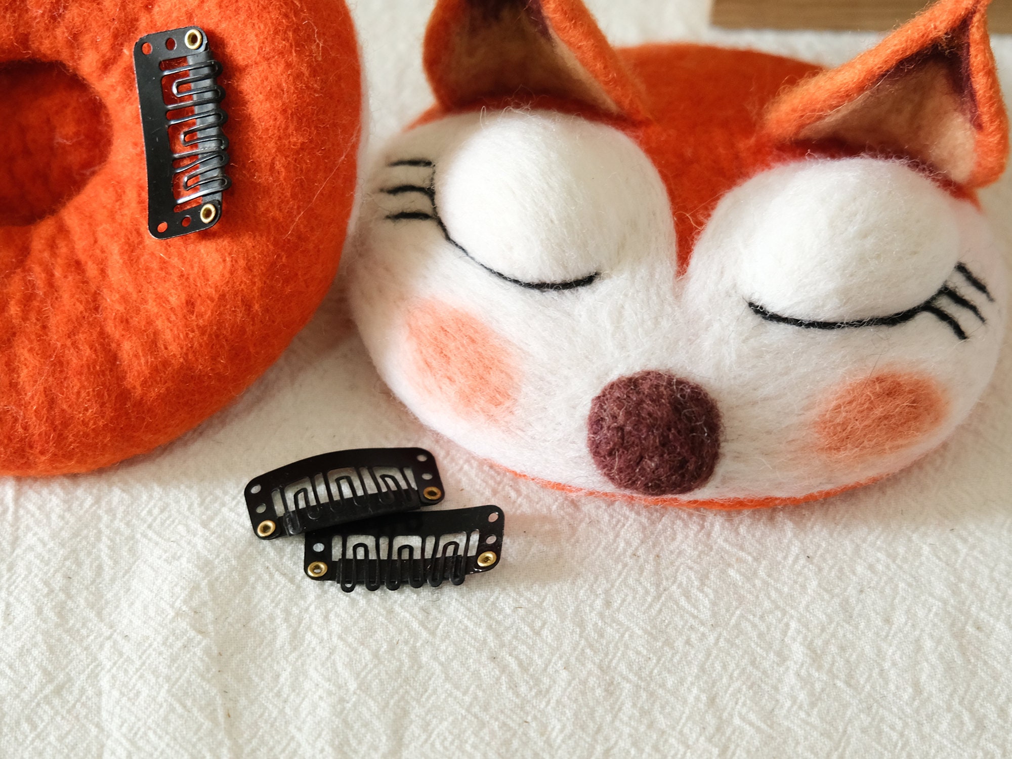 Wool Felt Fox Headpiece: Handmade Hair Clip - Etsy