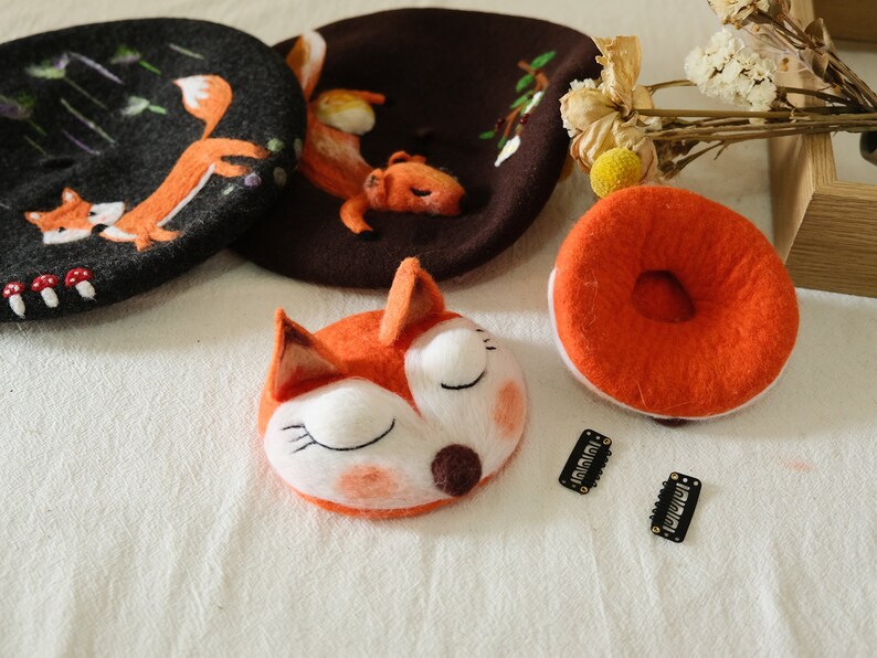 Wool Felt Fox Headpiece: Handmade Hair Clip - Etsy