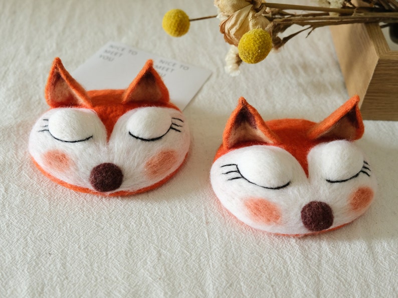 Wool Felt Fox Headpiece: Handmade Hair Clip - Etsy