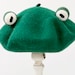 Frog Eyed Beret: Handmade Wool Felt Novelty Hat - Etsy