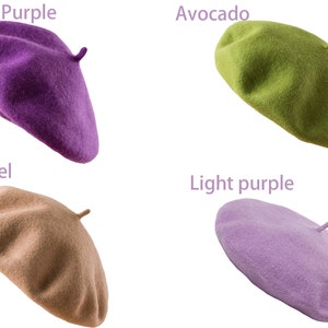 Large Size French Beret Hat,women's Vintage Beret,oversized Solid Color ...