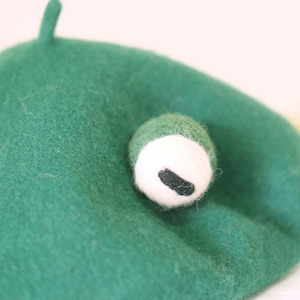 Christmas Green Hat,funny Felt Frog Eyed Beret,christmas Gift Hat ...