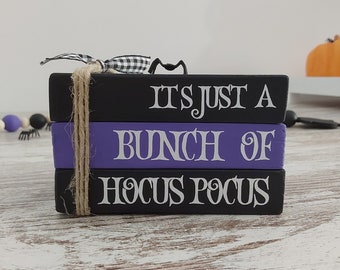 Halloween Faux Book Stack Tray Decor Spooky Mini Book Stack Halloween ...