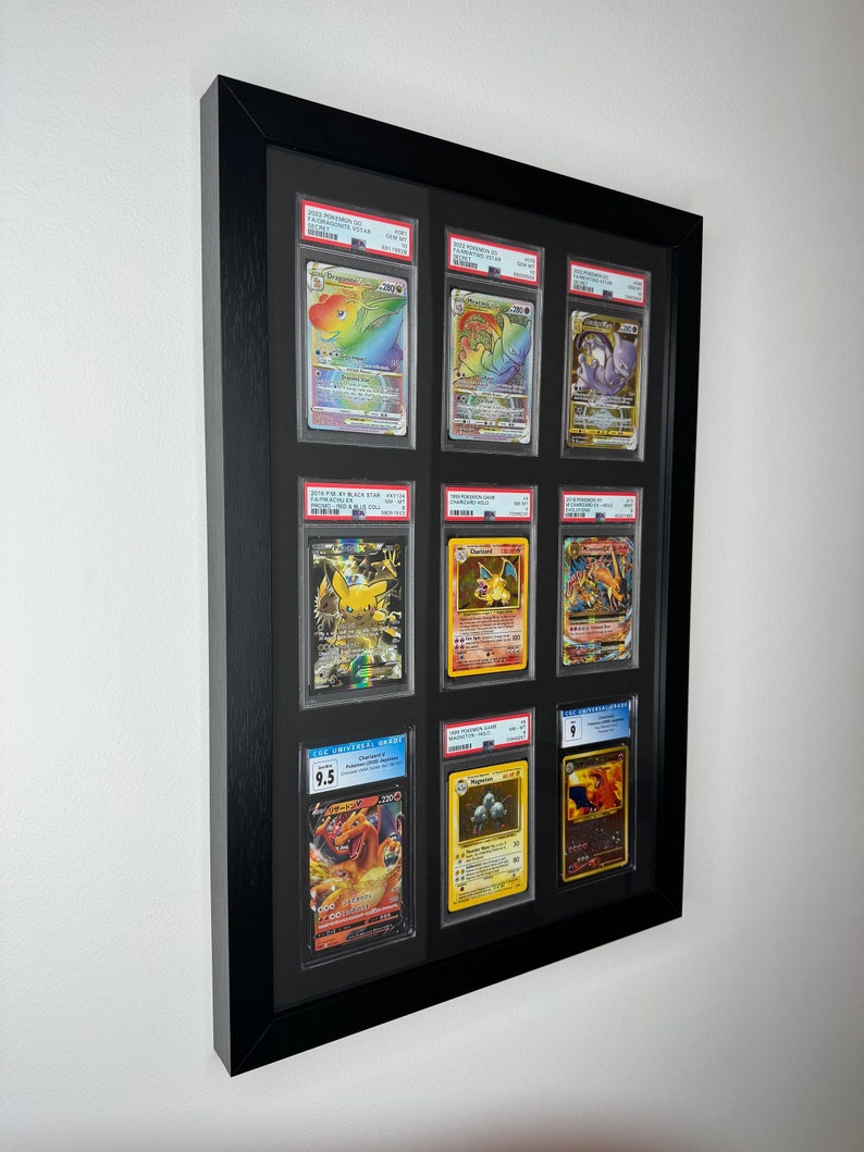 PSA/CGC Card Wall Frame: 9 Grid , Pokémon/nba/sports Collectibles ...