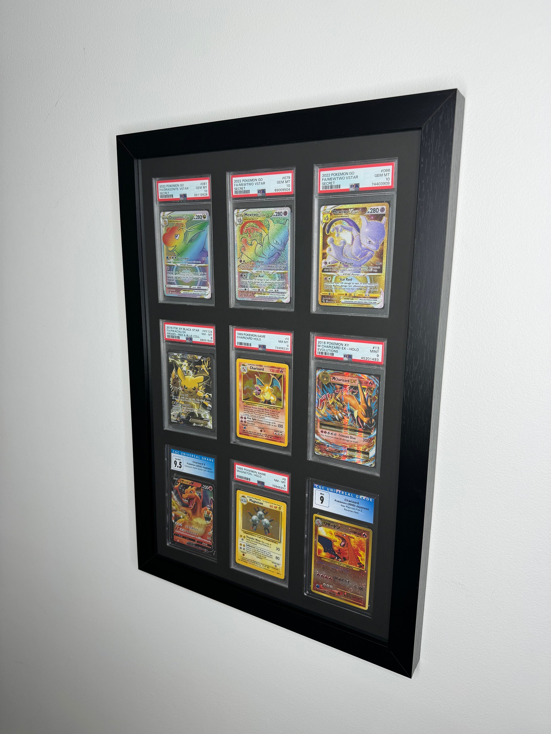 PSA/CGC Card Wall Frame: 9 Grid , Pokémon/nba/sports Collectibles ...