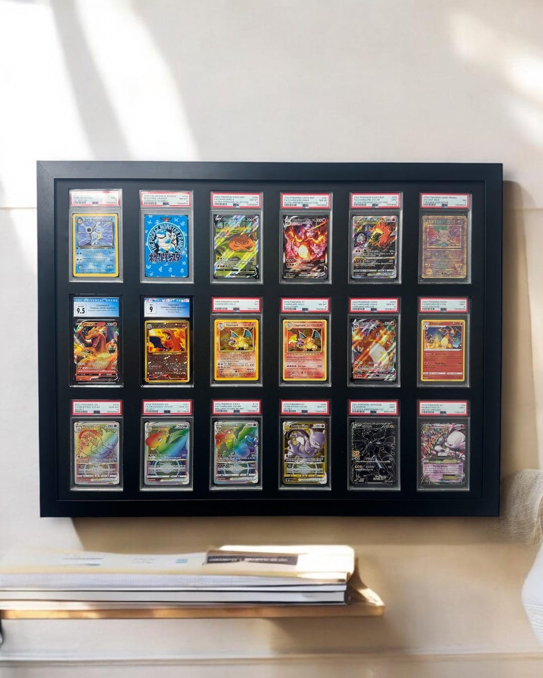 PSA/CGC Compatible Card Wall Frame: 18 Grid , Pokémon/nba/sports ...