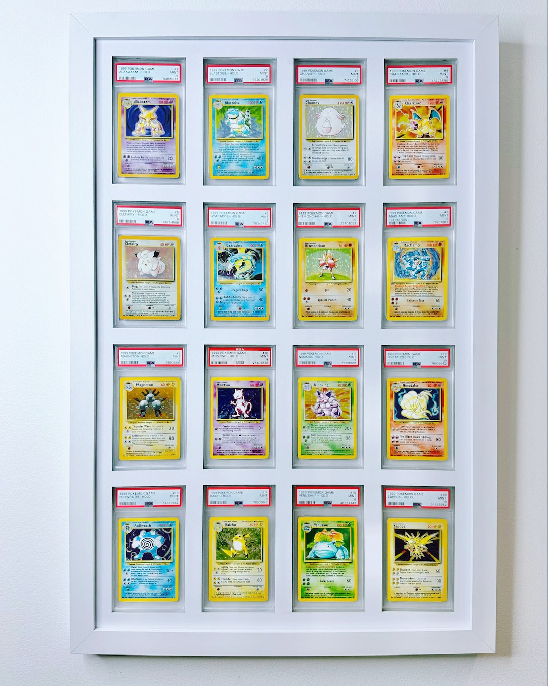 PSA/CGC Compatible Card Wall Frame: White 16 Grid , Pokémon/nba/sports ...