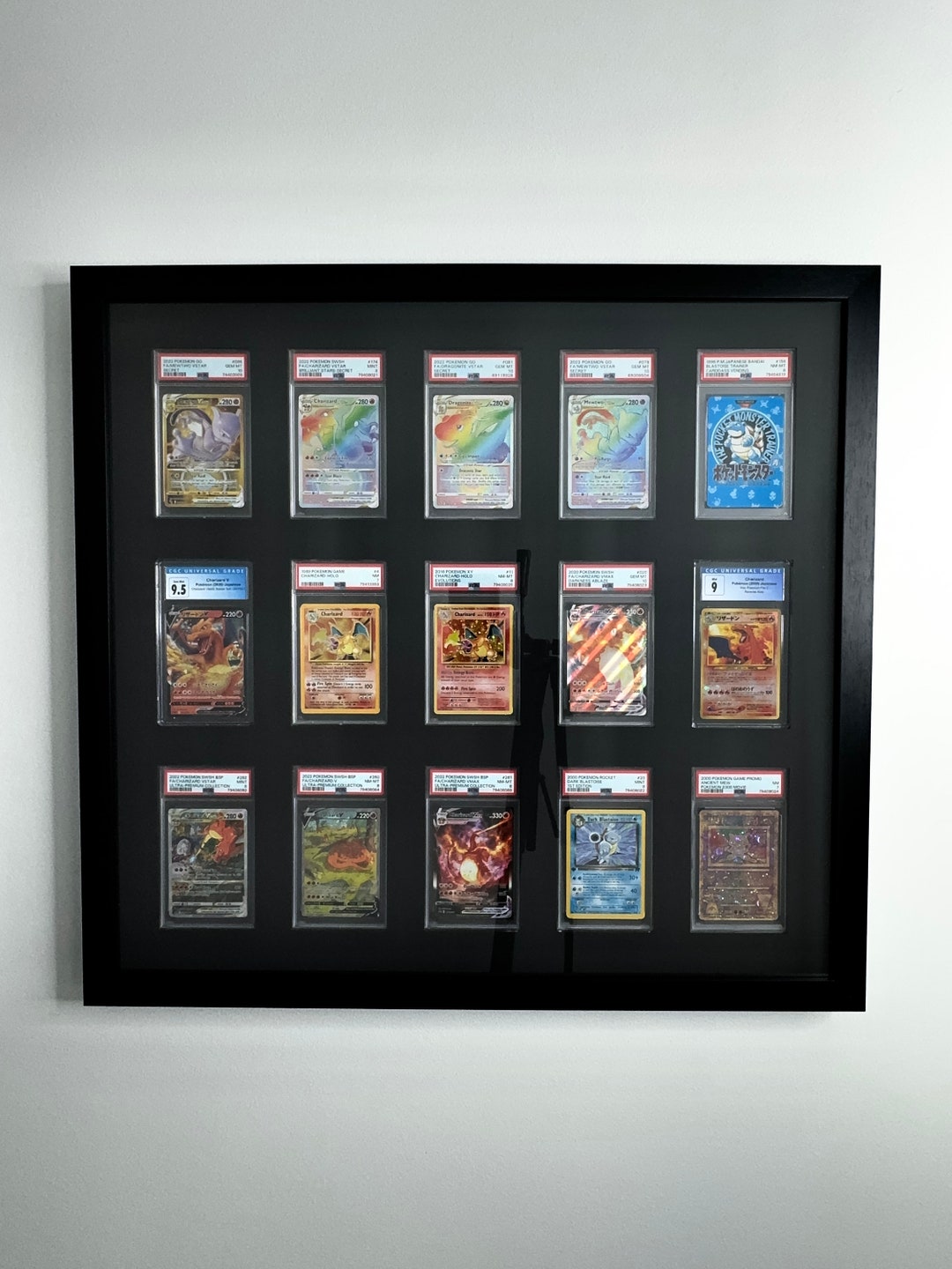 PSA/CGC Card Wall Frame: 15 Grid , Pokémon/nba/sports Collectibles ...
