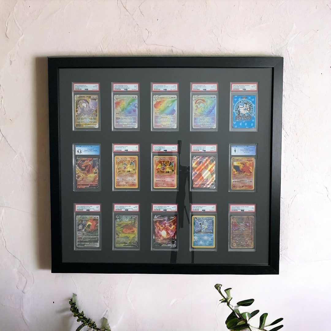 PSA/CGC Card Wall Frame: 15 Grid , Pokémon/nba/sports Collectibles ...