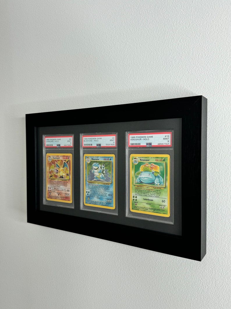Custom PSA/CGC Compatible Card Wall Frame: 3 Grid, Pokémon/nba/sports ...