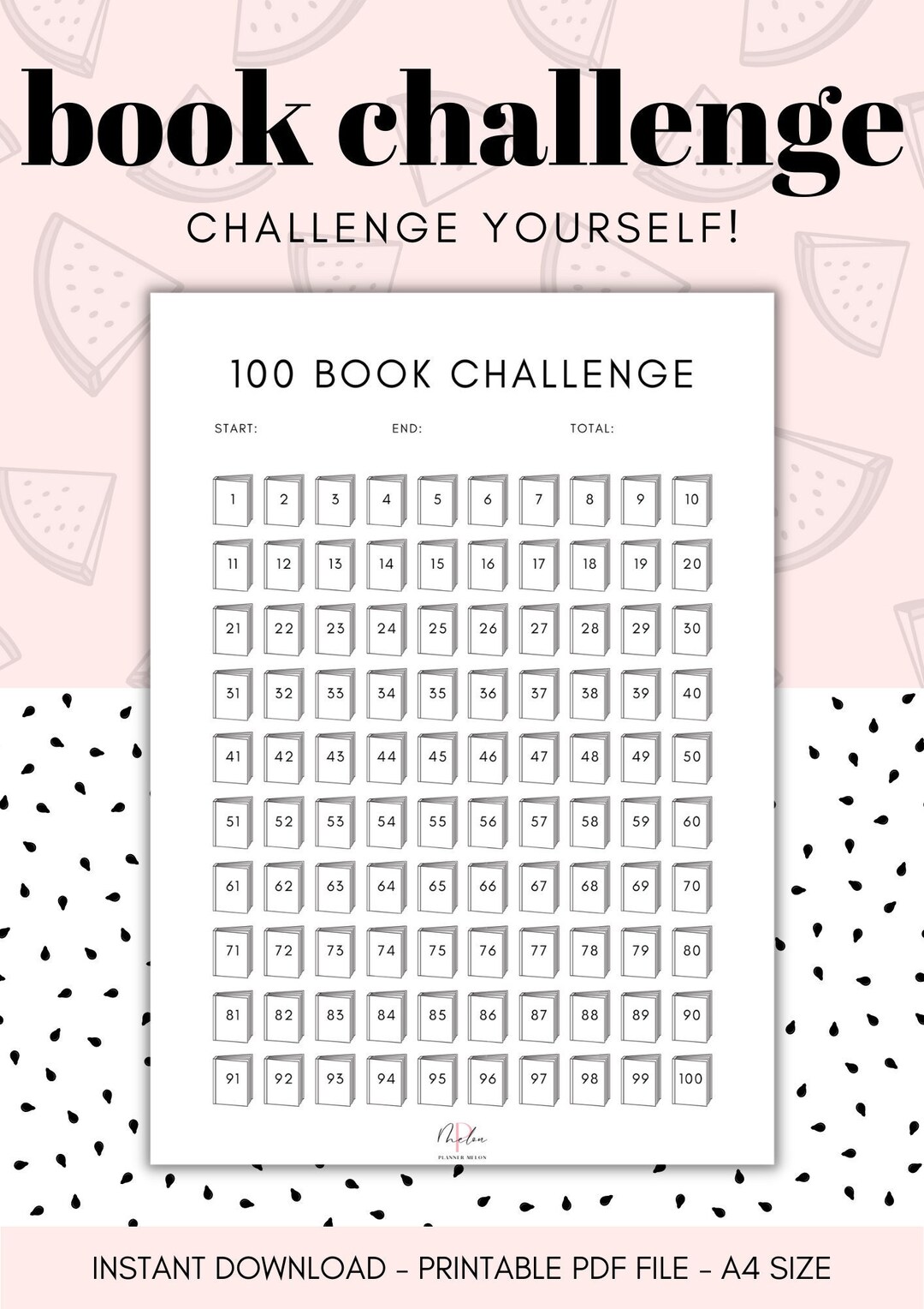 100 Book Challenge Printable Etsy 100 Book Challenge Printable Etsy