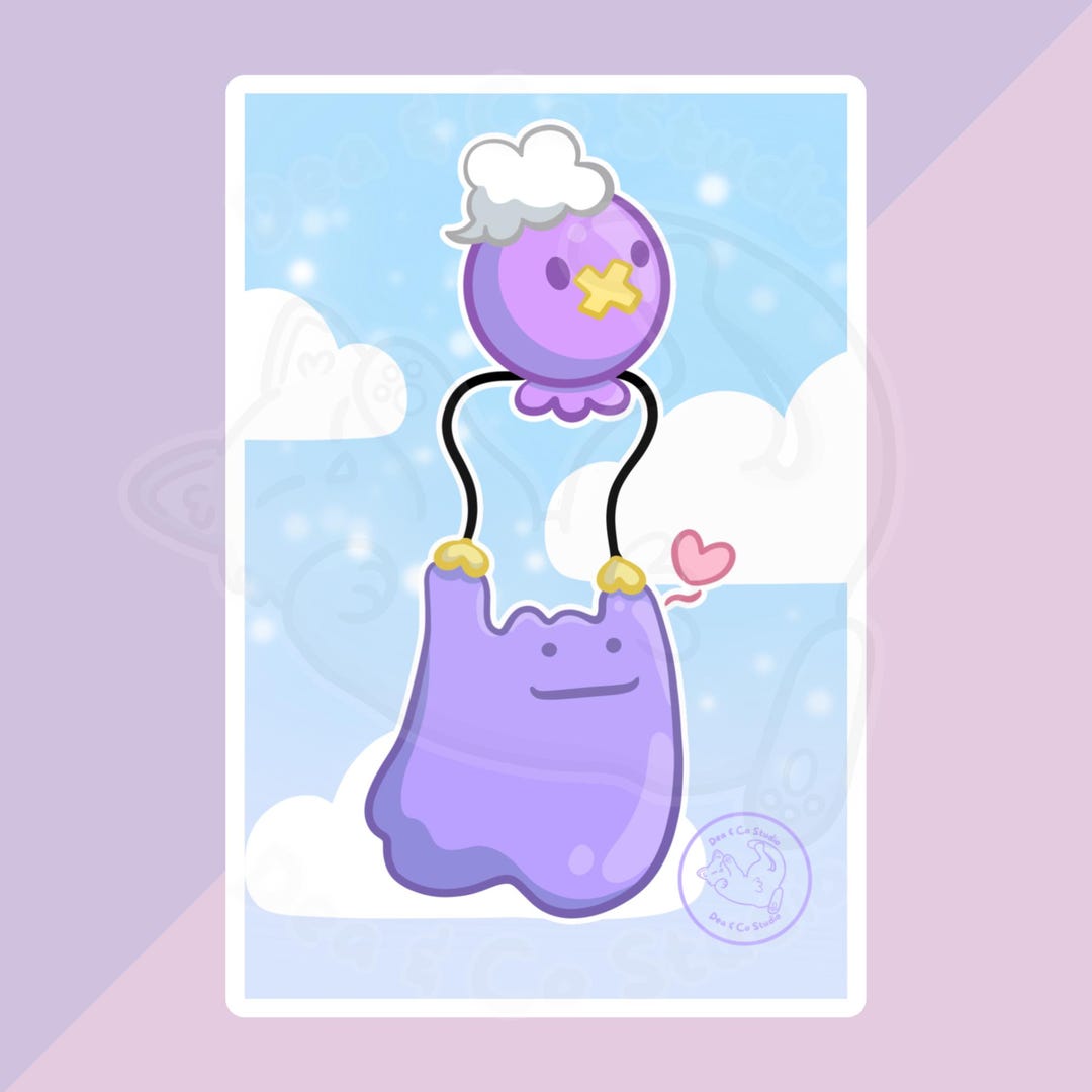 4x6 Gloss Print: Drifloon With Ditto | Dream Island Art Inspired by ...