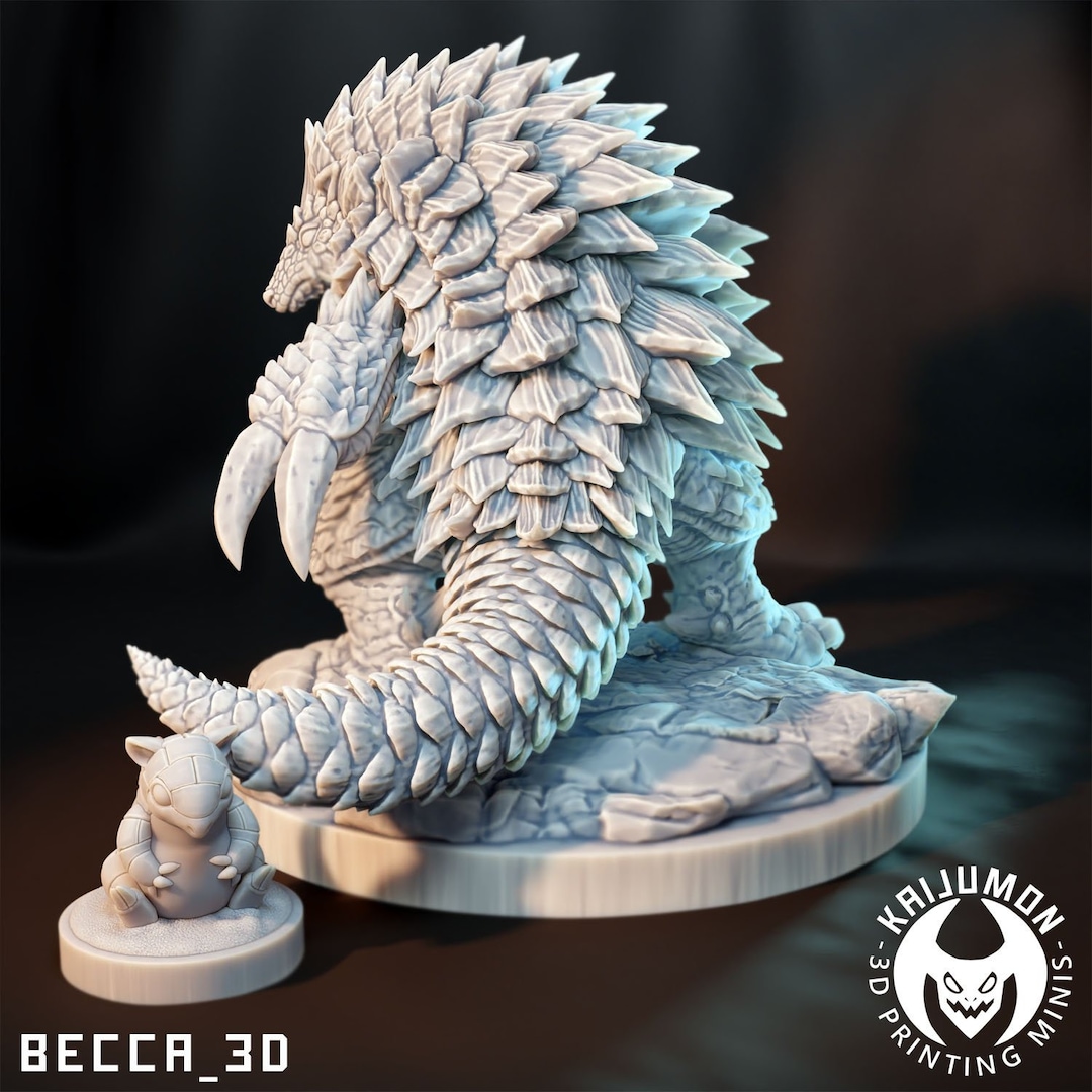Kaijumon - Sandshrew/alolan Sandshrew - Pokemon Fanart - 7K Resin 3D ...