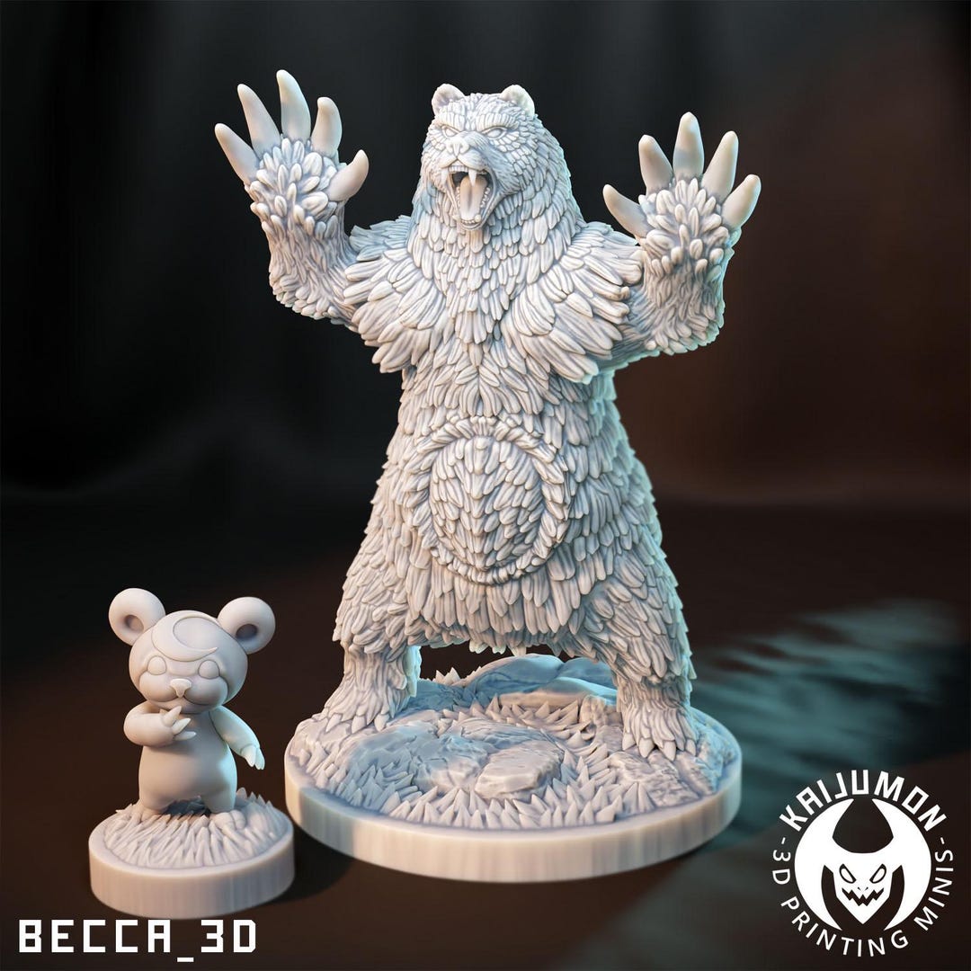 Kaijumon - Ursaring,ursaluna,bloodmoon - Pokemon Fanart - 7K Resin 3D ...