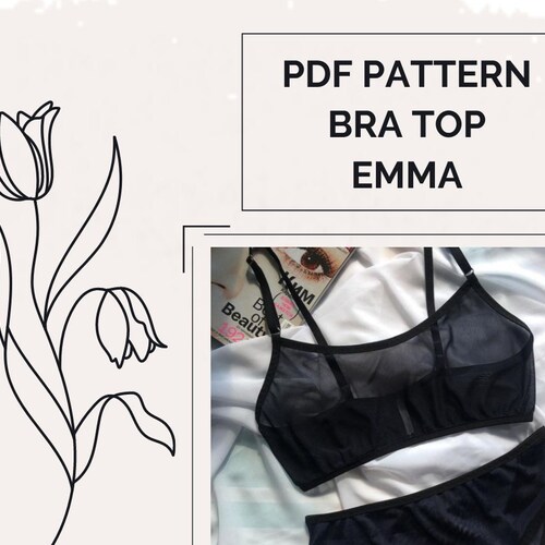 Top Bralette Lingerie Sewing Pattern PDF Emma - Etsy