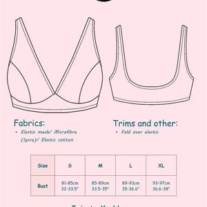 Soft Bra Top Sewing Pattern PDF • No Underwire Bralette • Darted ...