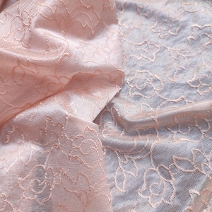 Elastic Peach Microfiber With Flowers Pattern, Lycra Fabric, High ...