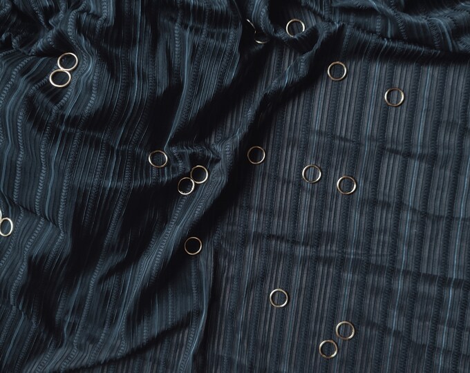Black Stretch Mesh Fabric With Line Pattern, Power Net, Elastic Power ...