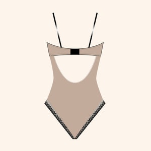 Bodysuit Lingerie Sewing Pattern Feston Size XS 4 Cups in 1 PDF - Etsy