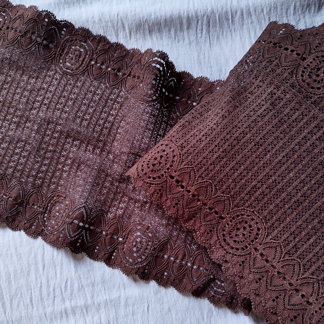 Stretch Brown Lace Trim, Lingerie Sewing Fabric (6.7" Wide) - Etsy