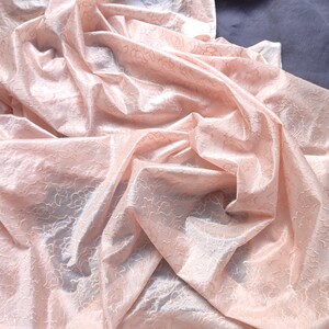 Elastic Peach Microfiber With Flowers Pattern, Lycra Fabric, High ...