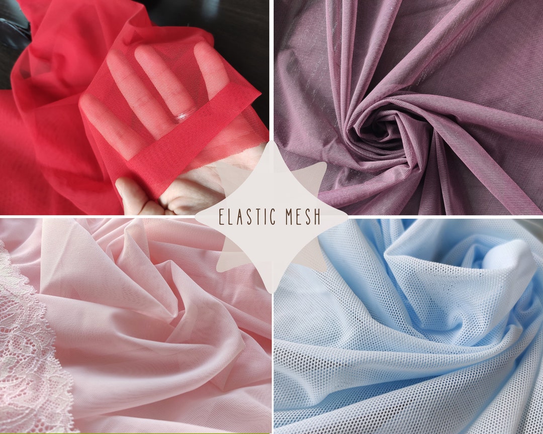 Elastic Mesh Fabric, Red, Violet Power Net, Elastic Power Mesh, Stretch ...