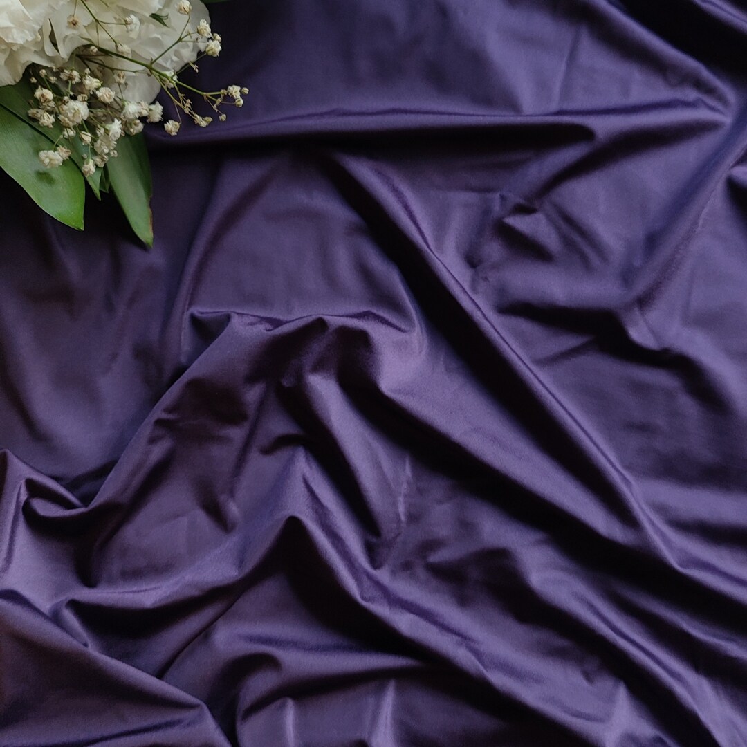Stretchy Deep Violet Thin Microfiber Fabric for Sewing Lingerie, High ...