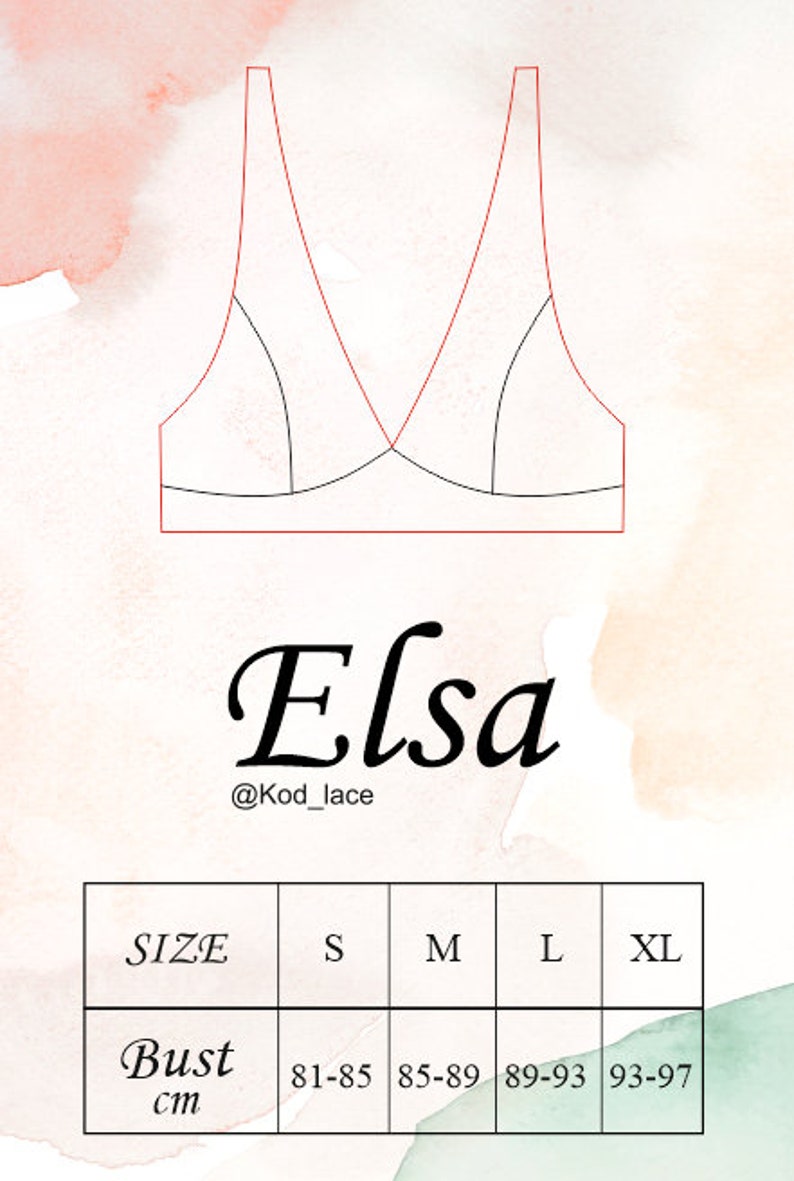 Top Bra Lingerie Sewing Pattern PDF Elsa - Etsy Canada